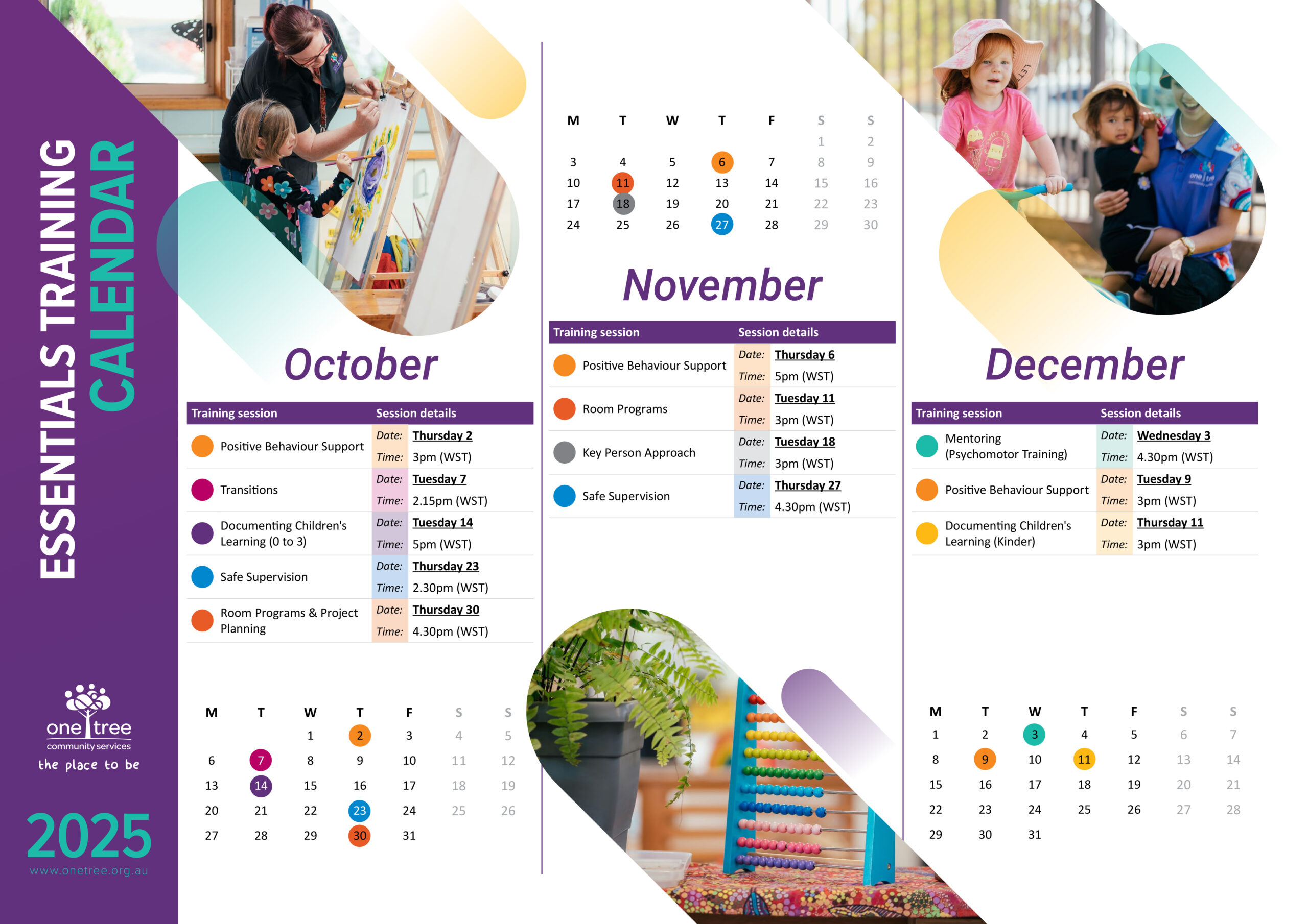 2025 Essentials Training Calendar - One Tree