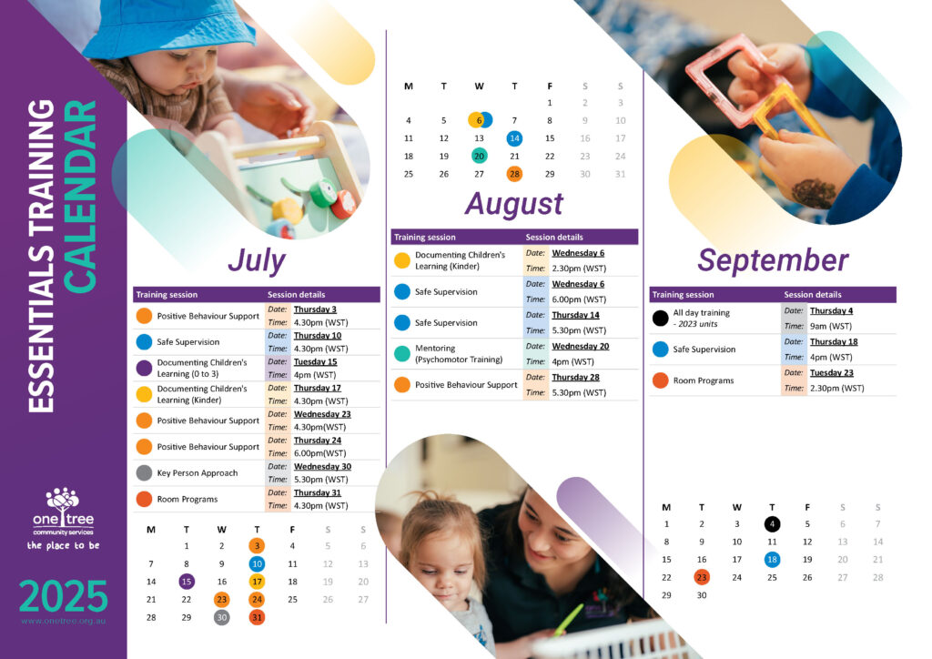 2025 Essentials Training Calendar - One Tree